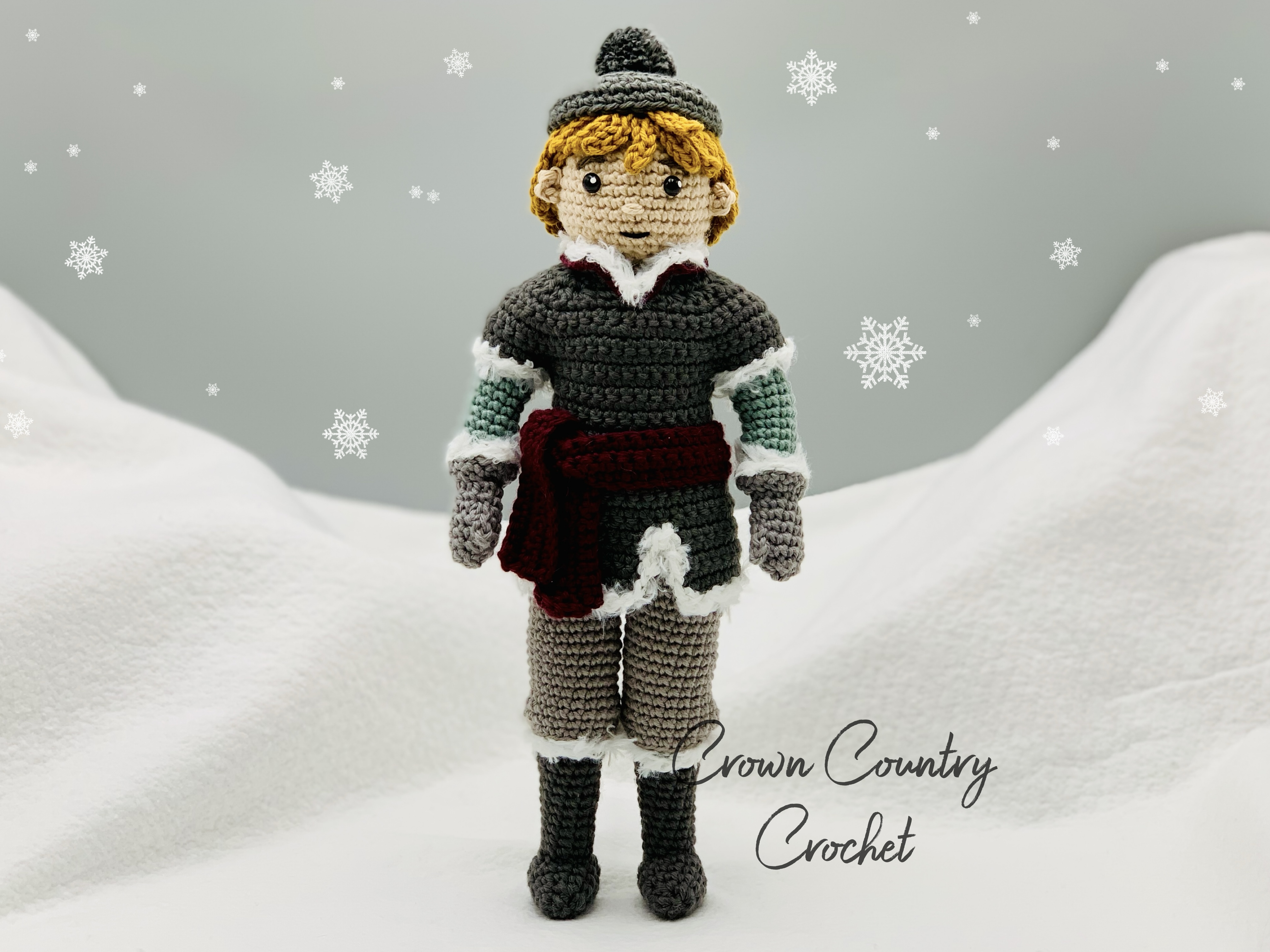 PDF CROCHET PATTERN Winter Prince Doll - Crown Country Crochet