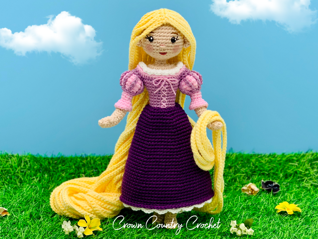 PDF CROCHET PATTERN Rapunzel Doll - Crown Country Crochet